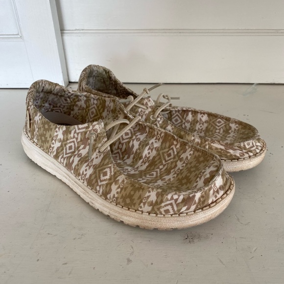 Hey Dude | Shoes | Hey Dude Wendy Aztec Beige Sneakers Size 8 | Poshmark